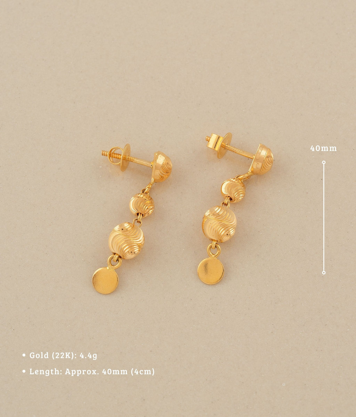 Mira Gold Droplet Earrings ( Small ) - R Narayan Jewellers | R Narayan ...